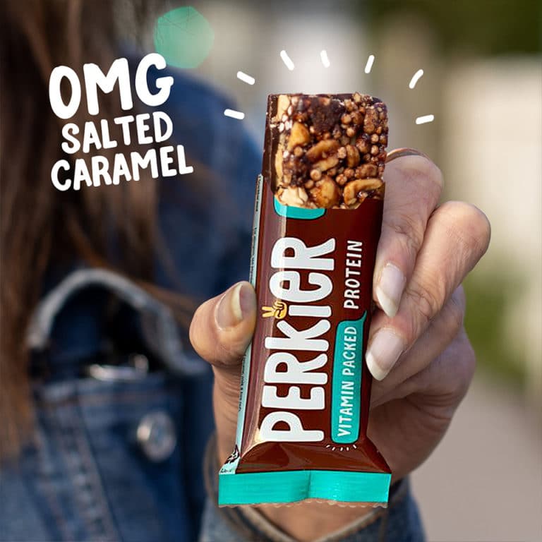 Salted caramel & Dark Chocolate | Gluten Free Snacks | Perkier